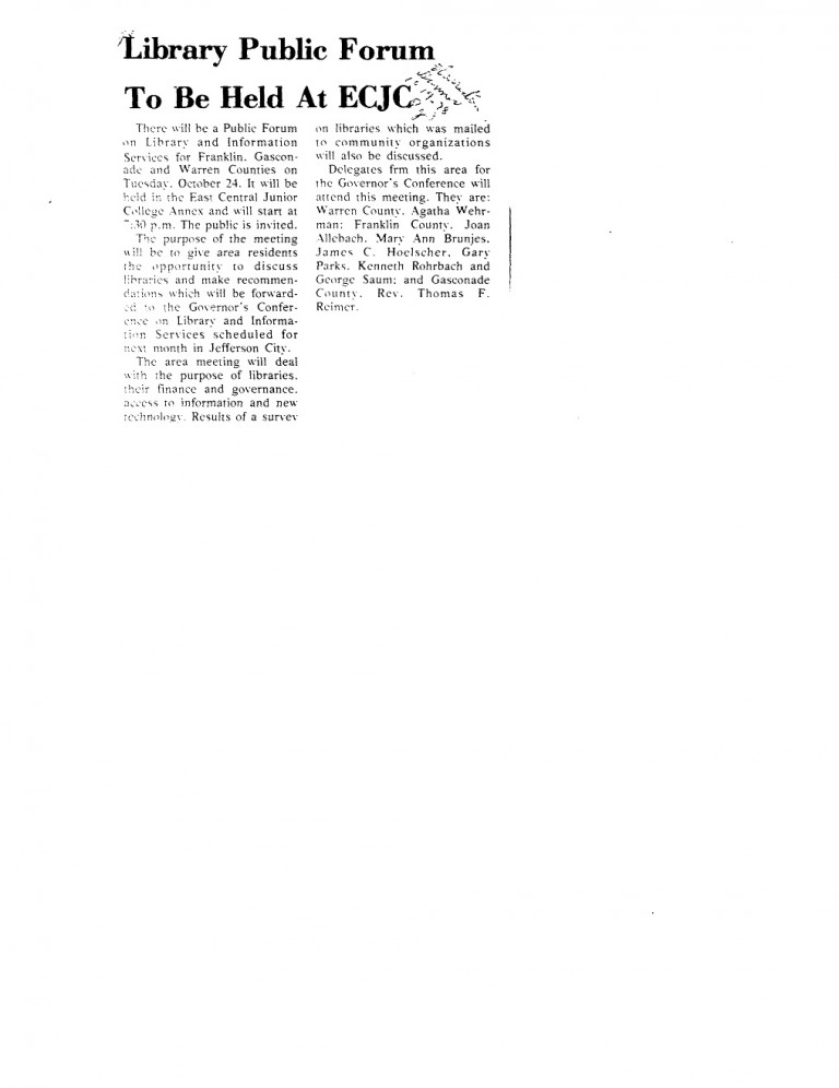 10-19-78-Warrenton Banner-library public forum at ECJC-Ken Rohrbach ...